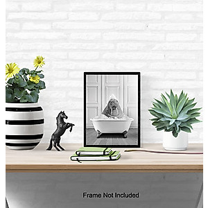 Coastal Bathroom Wall Art & Decor - Bathtub Wall Art - Sea Animal Beach Bathroom Decor - Bathroom Pictures - Funny Bathroom Decor - Bath Wall Decor - Restroom Sign - Cute Unique Guest Bathroom Poster