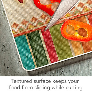 Fiesta Peppers - Large Glass Cutting Board 15x12