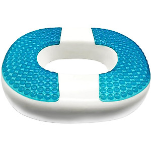 Gel Seat Cushion Non-Slip Orthopedic Donut Pillow & Memory Foam Coccyx Cushion for Tailbone Pain - Office Chair Car Seat Cushion - Sciatica (Black-Big)