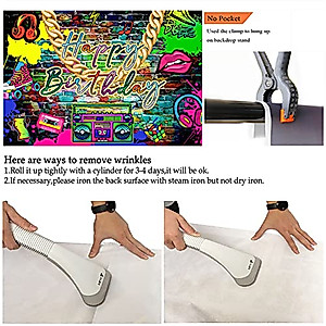 Avezano Hip Hop Birthday Party Backdrop Throwback Retro Graffiti Wall Backdrops for Bday Party Decoration Old School Rap Music Parties Photoshoot Backdrops (7x5ft)
