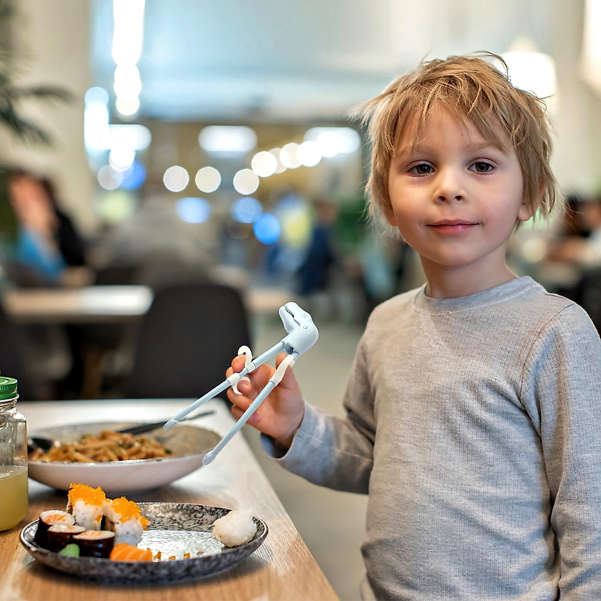 Kids Training Chopsticks, ChaLeeMOO Reusable Dinosaur Trainer Chopsticks Helper Set, Cute T-Rex Kids Utensils, Both for Right-handed and Left-handed Also Great for Adults to Use, 3 Pairs BPA Free