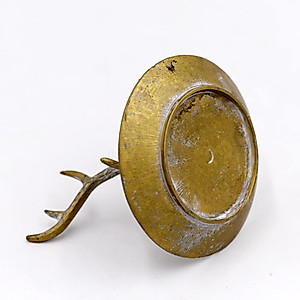 LuHeToz Antique Gold Metal Ring Holder with Antler,Vintage Trinket Dish, Gifts for Women,