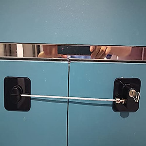 YEYA Refrigerator Lock, Baby Proof Cabinet Locks with Keys, Child Safety Locks for Cabinets 4 Pack