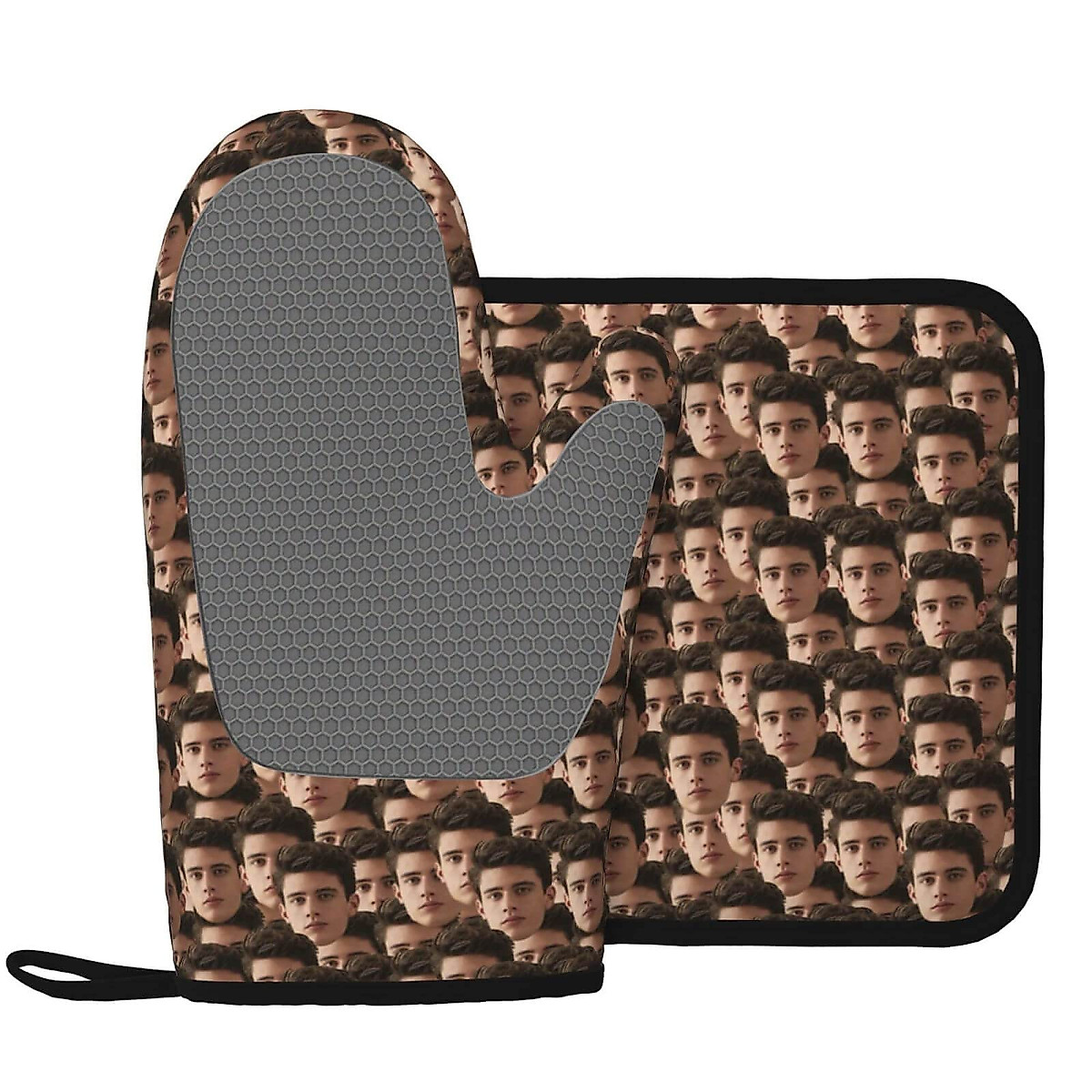 Byxhuc Custom Face Oven Mitts for Mom Dad Aunt Grandma Friend on Mother's Day Anniversary Father's Day Birthday Easter Christmas' Day