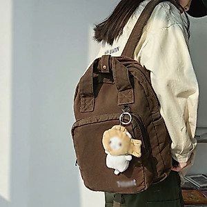 DINGZZ Women Travel Bag Fashion Canvas Solid Color Backpack Student School Bag (Color : D, Size : 27 * 10 * 35CM)