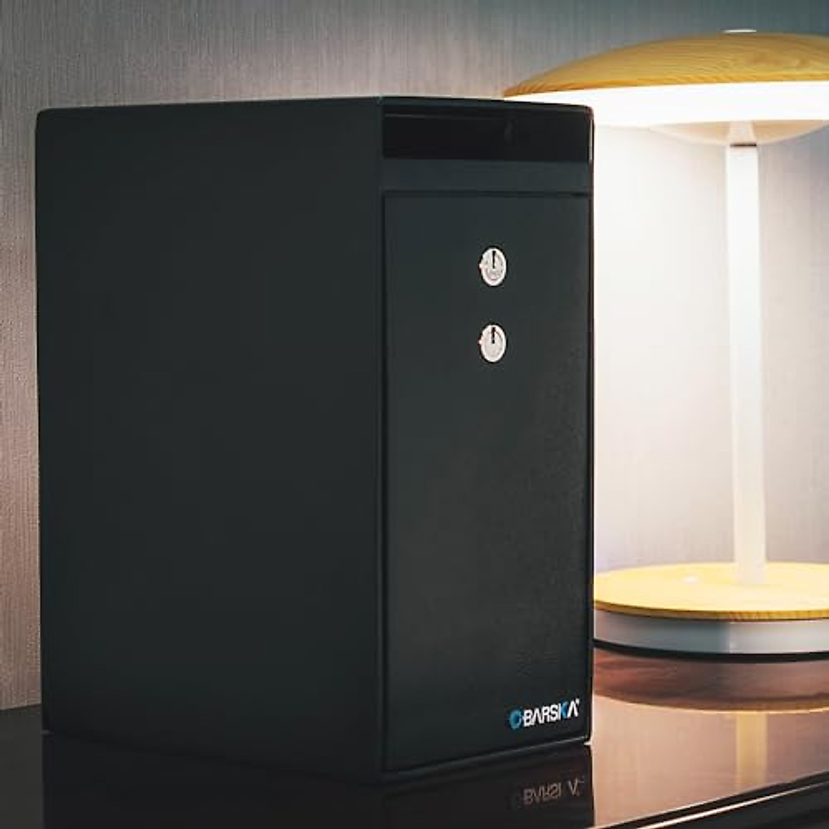 Barska AX13558 Dual Key Depository Safe 0.27 Cu Ft with Drop Slot and Quick Release Bolt, Black