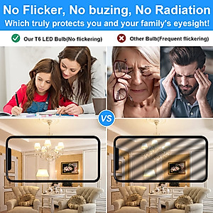 TAIYALOO E12 LED Bulb 5W C7 Light Bulb, 40W E12 Halogen Equivalent, Warm White 3000K, T6 Small Base, 120V 450LM E12 LED Candelabra Bulbs for Chandelier, Ceiling Fan, Salt Lamp, Non-Dimmable, 6 Pack