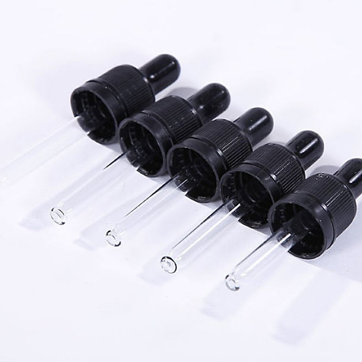 AkoMatial Transparent Empty Amber Glass Dropper Bottles Essential Oil Liquid Aromatherapy with Tapered Dropper Cap Tool Blue 30ml