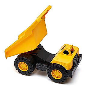 Amazon Basics Toy Construction Vehicle Set, Dump Truck and Bulldozer, Indoor/Outdoor, 10-Inch, Pack of 2, Yellow, 10.25" x 12" x 5.75"