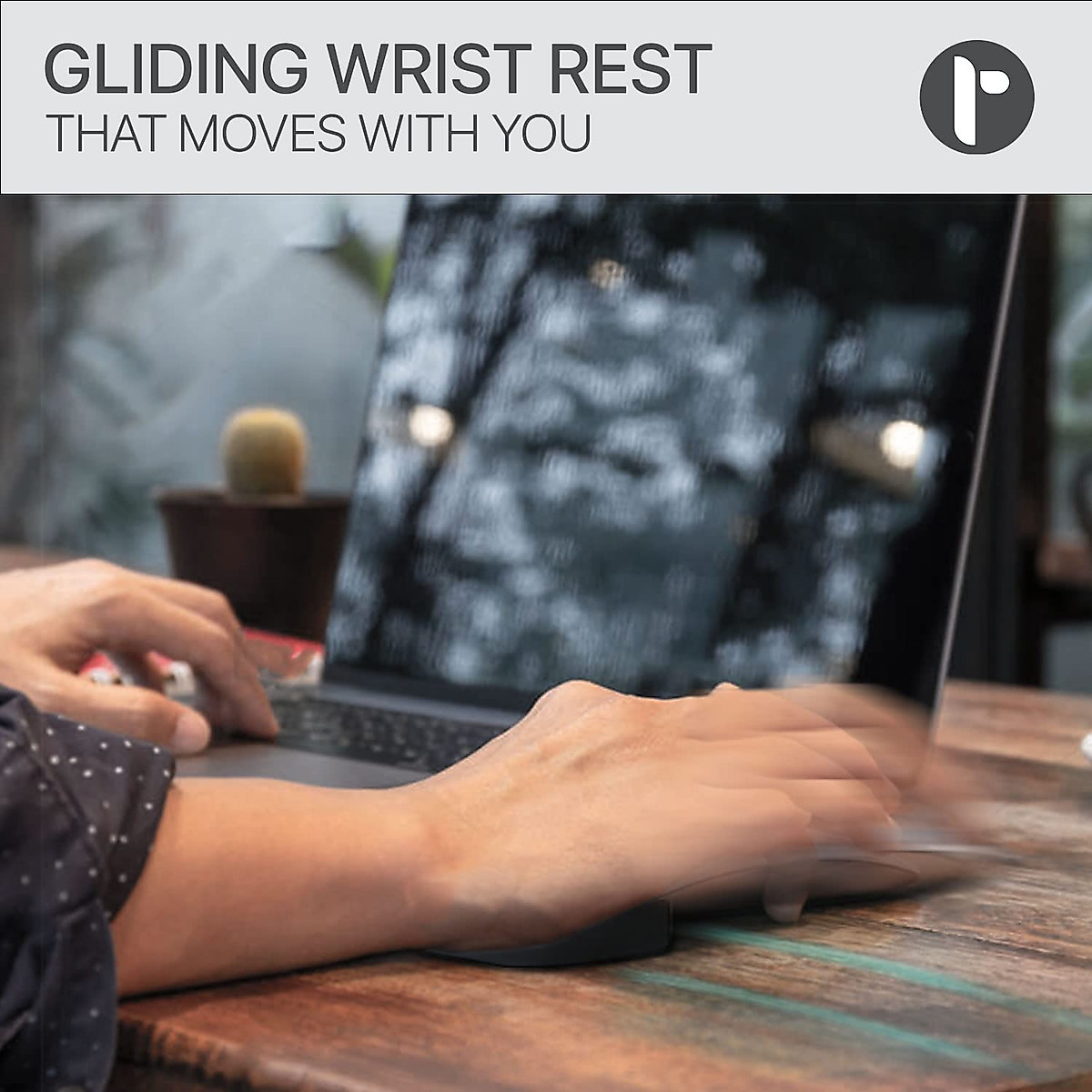 Reloot Glider v2 - Ergonomic Gliding Palm Rest, Soft Cooling Material, Sliding Wrist Pad That Moves with Your Mouse, Physician Designed for Carpal Tunnel Syndrome, Lightweight Wrist Rest (Black)