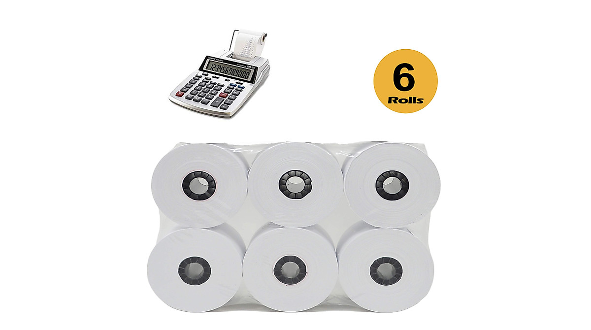 Premium White Adding Machine Paper Rolls - 6 Pack | Fast Shipping