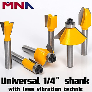 MNA Router Bit Set 25 Pieces 1/4 Inch, European Edition Router Bits Kit, Traditional Woodworking Tools, Aluminium Case