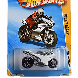 Hot Wheels Ducati 1098R 2010 New Models Series White Ducati 1098R 1:64 Scale Collectible Die Cast Car #17/44