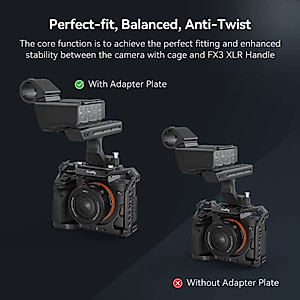 SmallRig Mounting Plate for Attaching FX30 / FX3 XLR Handle to Camera Cage 2999/3241 for Sony A7 SIII, Camera Cage 3667/3639 / 3594 for Sony A7 IV (A7M4) - MD4019