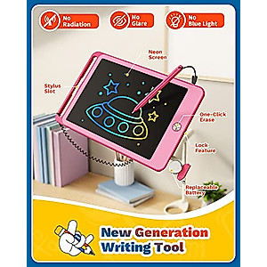 TEKFUN Kids Toys for 2 3 4 Years Old Boys Girls Toddler, 8.5inch LCD Writing Tablet Erasable Drawing Tablet Writing Pads, Kids Travel Learning Toys Boys Girls Birthday Gifts Age 3 4 5 6 7 (Pink)