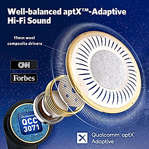 EarFun Air Pro 3 Noise Cancelling Wireless Earbuds, Qualcomm® aptX™ Adaptive Sound, 6 Mics CVC 8.0 ENC, Bluetooth 5.3 Earbuds, Multipoint Connection, 45H Playtime, App Customize EQ, Wireless Charging