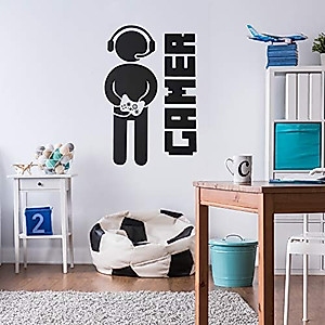 3 Sheets Game Wall Stickers Video Game Wall Decals, Vinyl Gaming Wall Stickers Eat Sleep Game Wall Decal for Boys Kids Men Bedroom Home Playroom (Separated Game Boy Style)