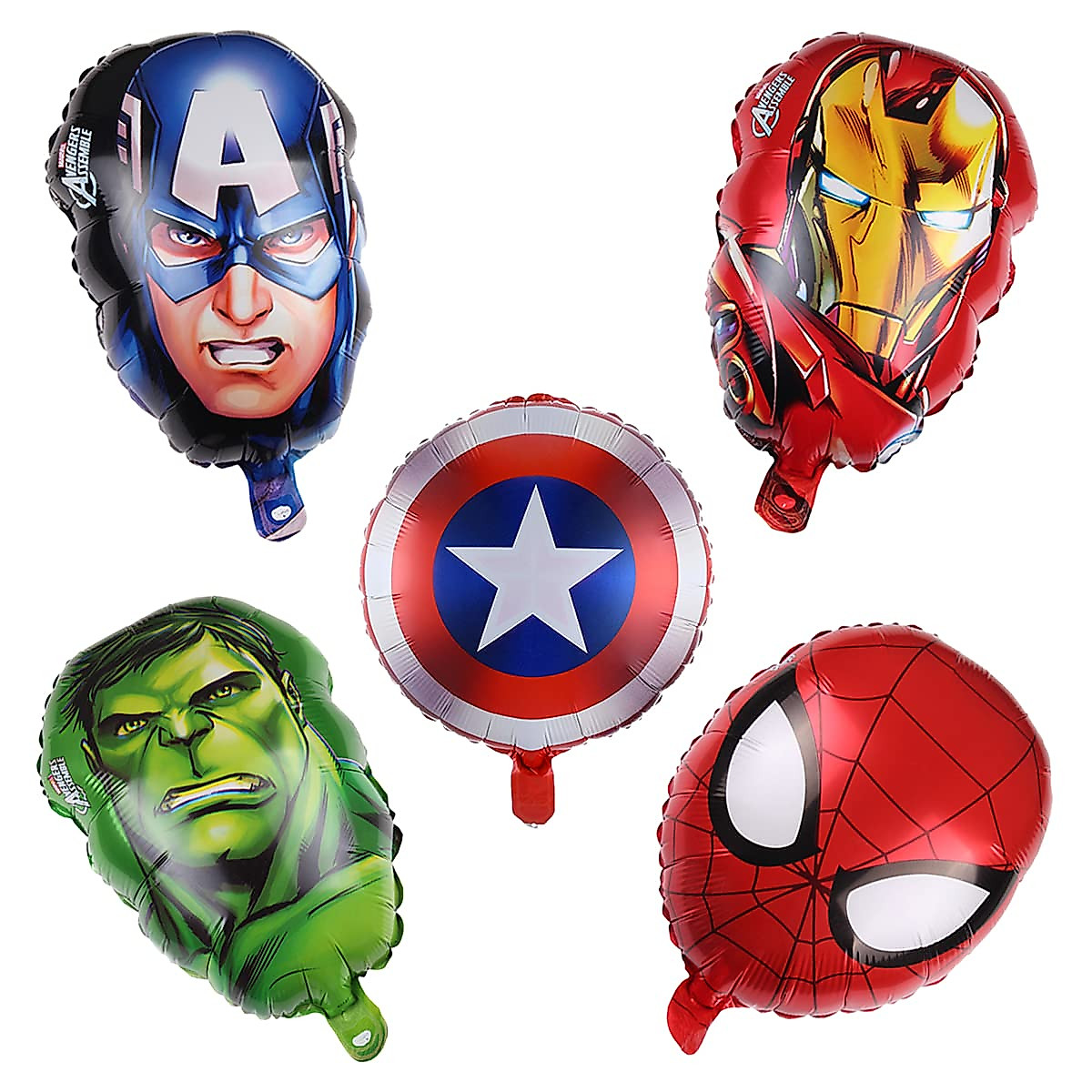 5PCS Aluminium Film Balloons for Superhero Avengers Party,for Superhero Birthday Party Supplies