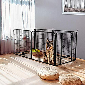 Yaheetech Foldable Pet Pen Playpen Play Yard - 32 inch 18 Panel Portable Small Animal Playpen Metal Exercise Barrier Fence w/Door Outdoor Indoor Black