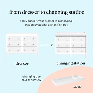 daVinci Sammy Scallop 6-Drawer Dresser in White