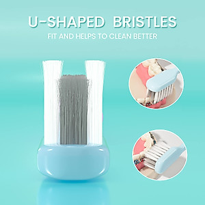 Y-Kelin U-Shaped Orthodontic Toothbrush for Braces, Soft Bristle Brush(4pcs) with L Interdental Brush(10pcs), Cepillo Ortodoncia