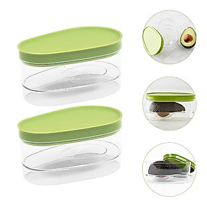 Operitacx 2Pcs Avocado Keeper Transparent Avocado Storage Container Box Avocado Saver Fresh Fruits Vegetables Storage Containers for Kitchen Fridge Food Organizer