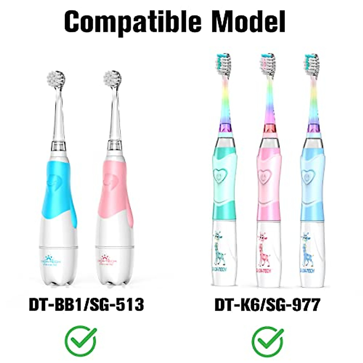 Dada-Tech Baby/Kids Electric Toothbrush Replacement Heads (Medium)- Pack of 4
