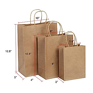 Packanewly Kraft Paper Bags with Handles, 36 PCS Brown - Eco-Friendly Gift Bags - Mixed Sizes: Small, Medium & Large for Retail, Gift, Shopping, Wedding, Birthday & Parties
