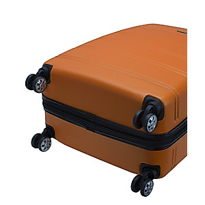 Rockland Melbourne Hardside Expandable Spinner Wheel Luggage, Orange, 2-Piece Set (20/28)