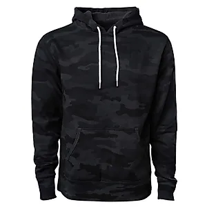 Global Blank Mens Pullover Hooded Sweatshirts Plain Hoodie for Men and Women Sweatshirt Hoodies, Camo Black, X-Large