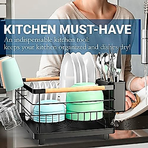 Dish Drying Rack - Dish Drainers for Kitchen Counter - Compact Portable Drainboard - Best RV Accessories Kitchen Storage & Organization - Kitchen Essentials Dish Drying Rack - Housewarming Gift Idea