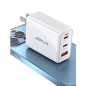 iPhone Charger Block 40W Fast Charging, JSAUX USB-C Wall Charger 3-Port Type C Charger with Dual PD 20W USB-C Ports & QC 18W USB-A Port for iPhone 14 Pro Max/13/12/11/XR/XS/8 Plus/7/6S/SE 2022 etc