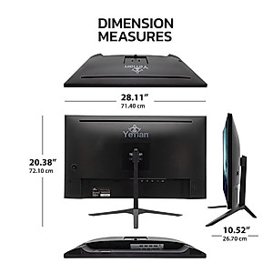 YEYIAN ODRAZ 2000 27” PC Gaming Frameless LED Monitor, 1080P HD, 165Hz, 300cd/m2, 1ms, 3000:1, 16:9, 178°, 16.7M Colors, True Low Motion Blur, AMD FreeSync, DP/HDMI, VESA Mountable, Tilt Adjustable