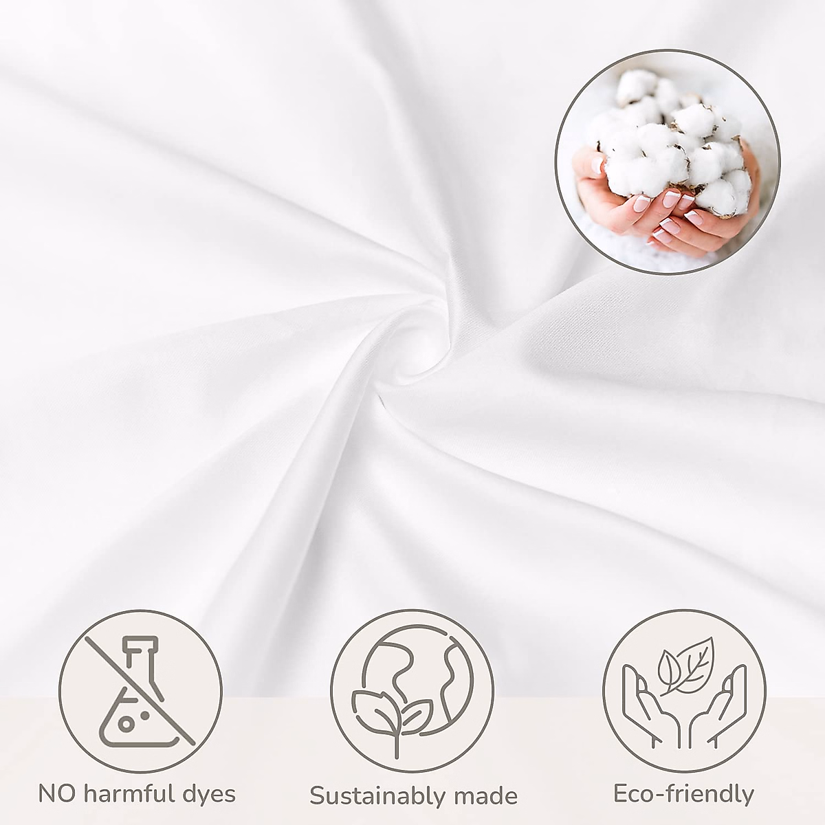 Decfair 100% Egyptian Cotton King Sheet Set 1000 Thread Count Ivory Luxury Hotel Soft and Smooth King Size Bed Sheets Set 16" Deep Pocket Extra Long Staple Cotton Sateen Weave Bedding - 4 Piece