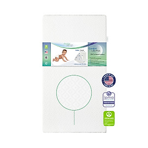 Evolur Sleep Comfort Lite Plus with Natural Eucalyptus Fiber Crib and Toddler Mattress, Greenguard Gold Certified