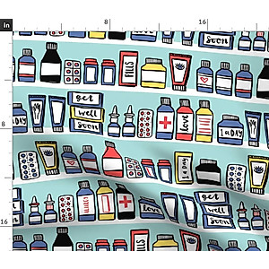 Spoonflower Fabric - Medicine Medical Pills Doctor Printed on Petal Signature Cotton Fabric Fat Quarter - Sewing Quilting Apparel Crafts Decor