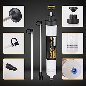 FTIHTRY Fluid Extractor, Extraction&Fill Pump,Fluid Syringe Pump Manual Suction Vacuum Fuel Car Transfer (200cc)