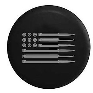 AR15 Rifle American Flag Military Gun Hunting Spare Tire Cover (32/33" (265/75R16), (285/70R17), (245/75R16), Stealth)