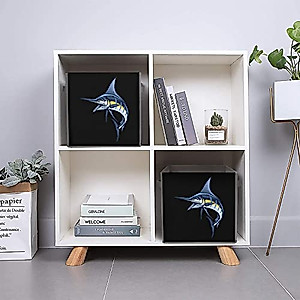 Marlin Fish Large Cubes Storage Bins Collapsible Canvas Storage Box Closet Organizers for Shelves