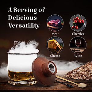 Smoky Barrel Cocktail Smoker Kit with Premium Torch - Old Fashioned Cocktail Kit - Whiskey Smoker Kit - Drink Smoker for Whiskey - Bourbon Smoker Kit - Cocktail Smoker Top (No Butane)