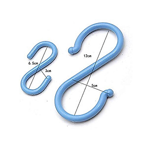 YITAQI S Hooks,Portable Multi-Purpose Storage Rack Door Scarf Hat Hanging S-Shaped Hook Clothes Hanger Organizer Key Holder(4Pcs Blue L)