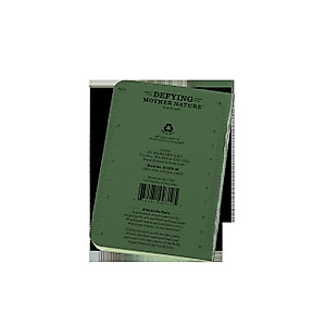 Rite in the Rain Weatherproof Mini-Stapled Notebook, 3 1/4" x 4 5/8", Green Cover, Universal Pattern, 3 Pack (No. 971FX-M), 4.625 x 3.5 x 0.125