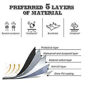 NEVERLAND UTV Covers, Side by Side Cover Waterproof 300D Heavy Duty Outdoor Storage Waterproof Black for Honda Pioneer Polaris Ranger Protect Sun Dust Rain 114.17" x 59.06" x 74.80" (290 150 190 cm)