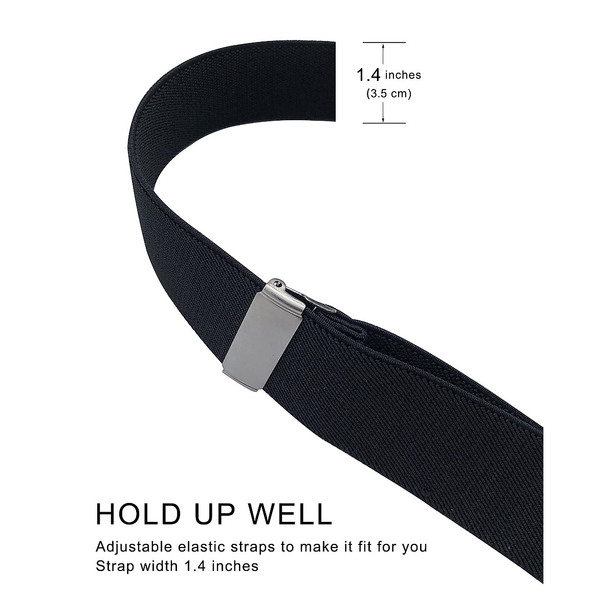 Suspenders for Men with Swivel Hooks and Adjustable Braces, Suitable for Heavy Duty, Big and Tall, Black (Black)