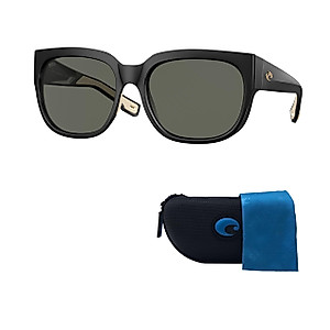 Costa Woman Sunglasses Shiny Usa White Frame, Gray Lenses, 58MM