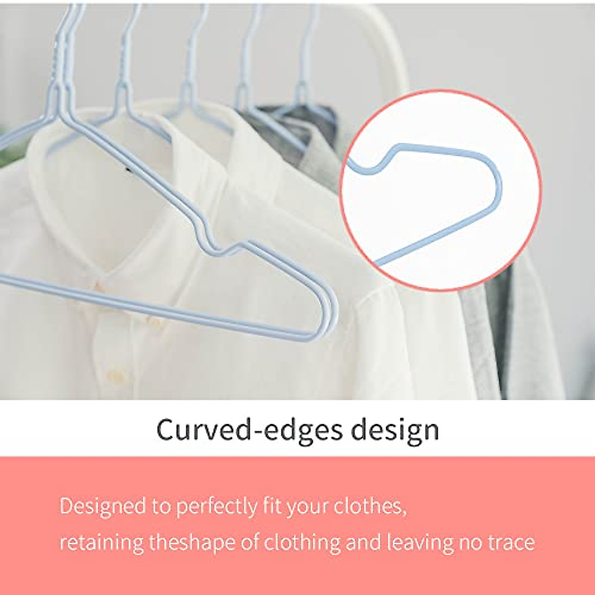 Traceless Hangers Clothes Hangers 50 Pack-Random Color,Coat Hangers, No Shoulder Bump Suit Hangers