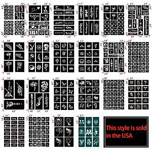 Aresvns 550+ PCS Temporary Tattoo Stencils with Body Painting Pen,24 Sheets Henna Tattoo Templates Reusable for Women,Glitter Tattoo Stencils,Airbrush Tattoo Stencils,Body Art Template
