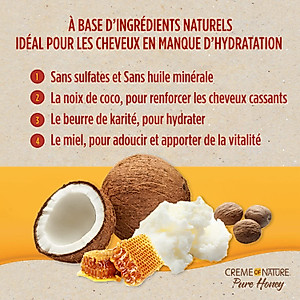 Hair Mask by Creme of Nature, Pure Honey, Coconut Oil and Shea Butter Formula, Moisture Replenish & Strength, 11.5 Oz