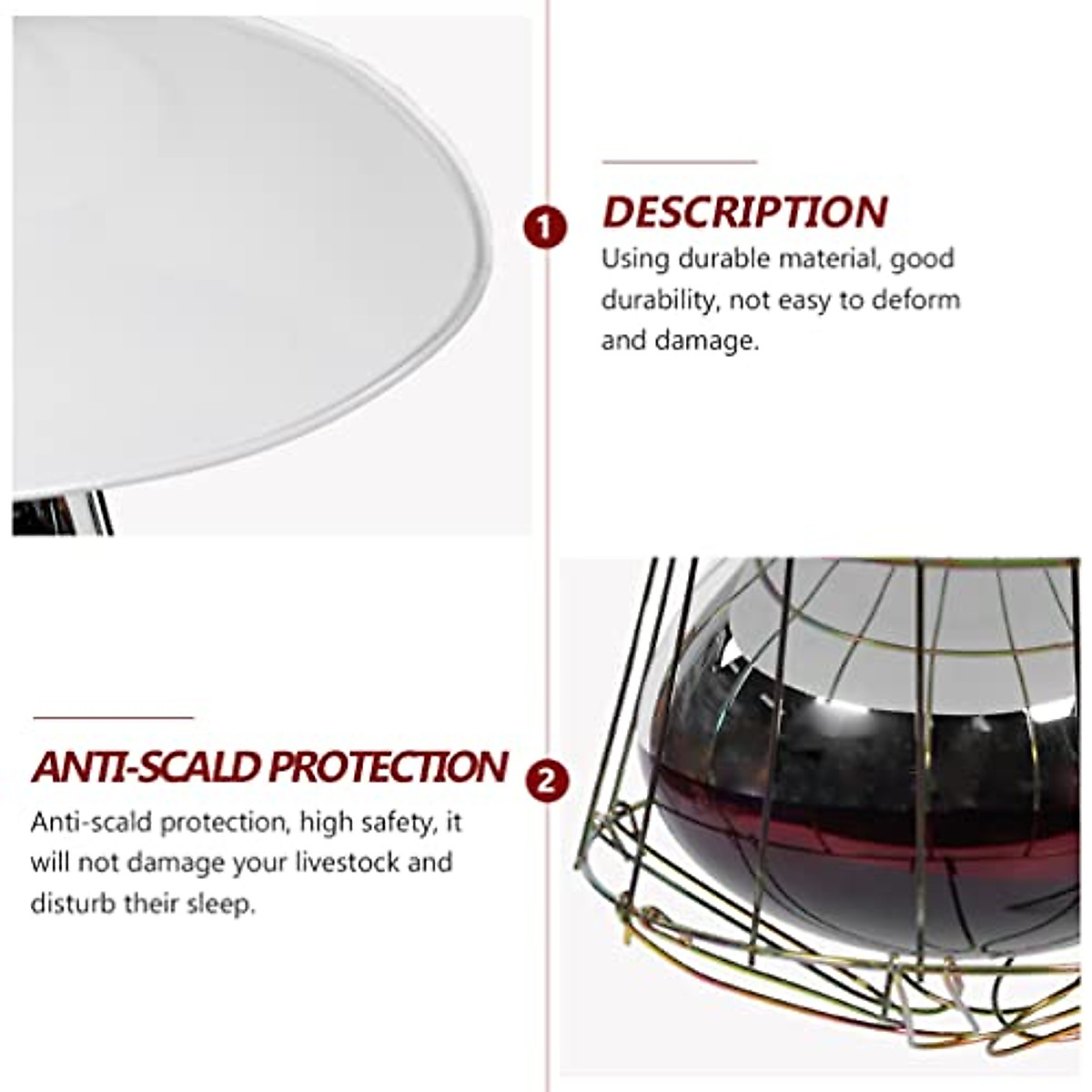 Egg Candler Lamp Farm Livestock Chicken Heat Lamp Holder Piglet Heating Lamp Light Heat Preservation Tools for Replacement Insulation Livestock Fertile Eggs for Hatching Egg Incubator