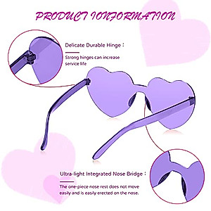 LUCKYCHRIS 14 Pcs Purple Heart Sunglasses for Women Transparent Heart Shaped Sunglasses Bulk Fun Sunglasses Pack for Party Favor